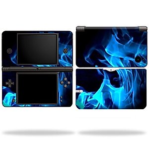 MightySkins Skin Compatible with Nintendo DSi XL wrap Sticker Skins Blue Flames
