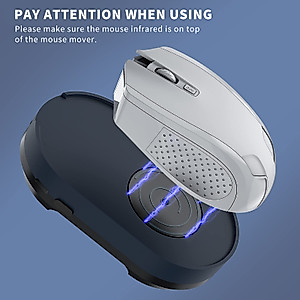 Ergopollo Mouse Jiggler, Undetectable Mouse Mover Device Wiggler Shaker with Drive Free USB Cable and 5V1A Adapter, Moves Mouse Automatically, Keep PC Screen Active, Blue