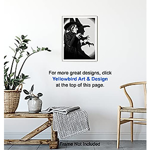 Wizard of Oz Wicked Witch Decor - Pagan Gifts - Wiccan Wicca Decor - Paganism Supplies - Gothic Wall Decor - Goth Wall Art - Witchcraft Decor - Black Magic - Vintage Witchy Poster - Scary Decorations