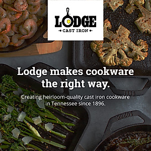 Lodge 12 Inch Cast Iron Everyday Pan - Chef Collection - Use on Oven, Stove, Grill, or Fire - Easy to Clean - Cast Iron Pan with Lid - Durable Cookware