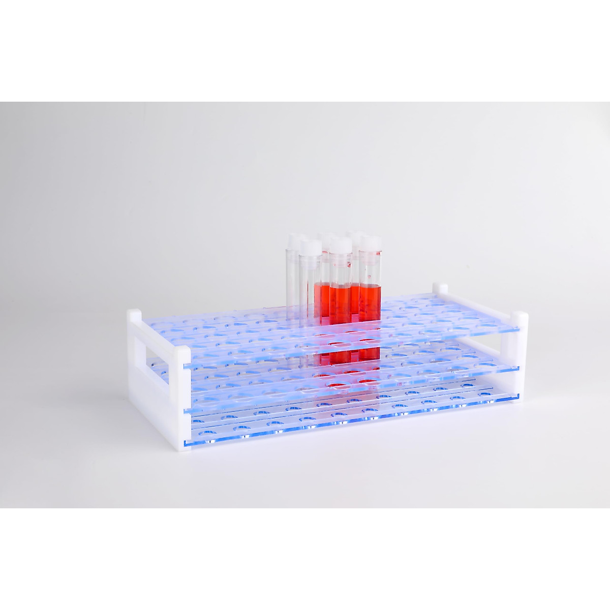 50 Transparent Plastic Test Tubes with Brackets, 16x100mm (10ml) Capped Test Tubes