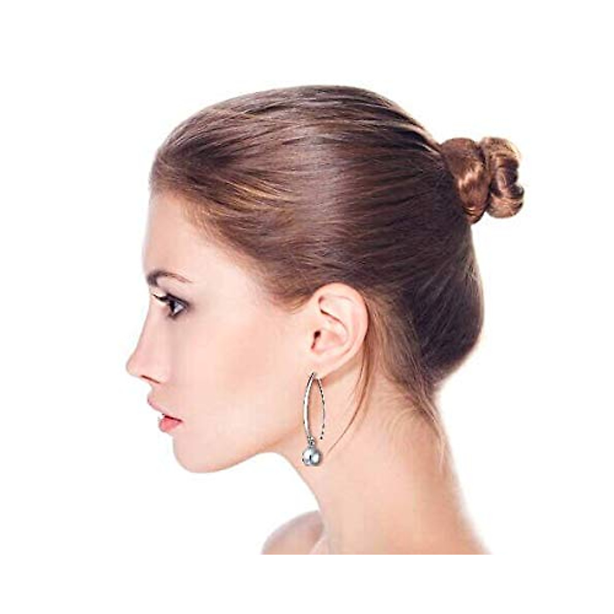 Minimalist Geometric Linear Long Thin Ear Wire Threader Ball Drop Earrings For Women Teen .925 Sterling Silver 8MM Bead