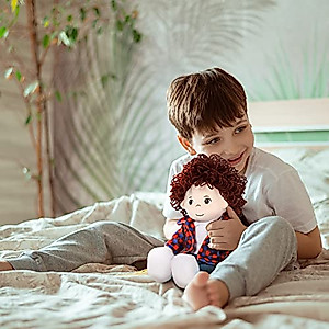 Linzy Toys, 14'' Ethnic Soft Plush Rag Doll, Embroidered FACE, Educational Doll, Muñecos de trapo para niño oh niña (81000)