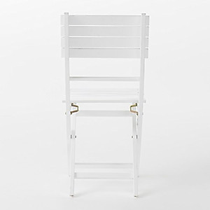 Christopher Knight Home Positano Outdoor Acacia Wood Foldable Dining Chairs, 2-Pcs Set, Pu/ White