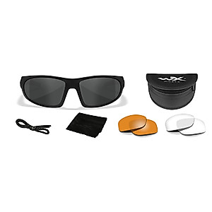 Wiley X Romer 3 Sunglasses - Matte Black/Smoke Grey/Clear/Light Rust, Medium/Large