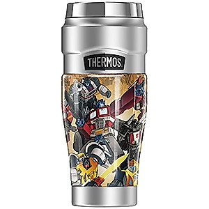 THERMOS Transformers Autobots V Decepticons STAINLESS KING Stainless Steel Travel Tumbler, Vacuum insulated & Double Wall, 16oz