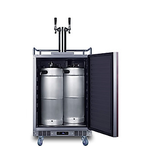 Summit Appliance SBC682PNRTWIN Panel Ready 24" Wide Built-in Kegerator, Panels Not Included, 5.6 cu.ft Capacity, Twin Tap System, Automatic Defrost, Digital Thermostat, Memory IC Function