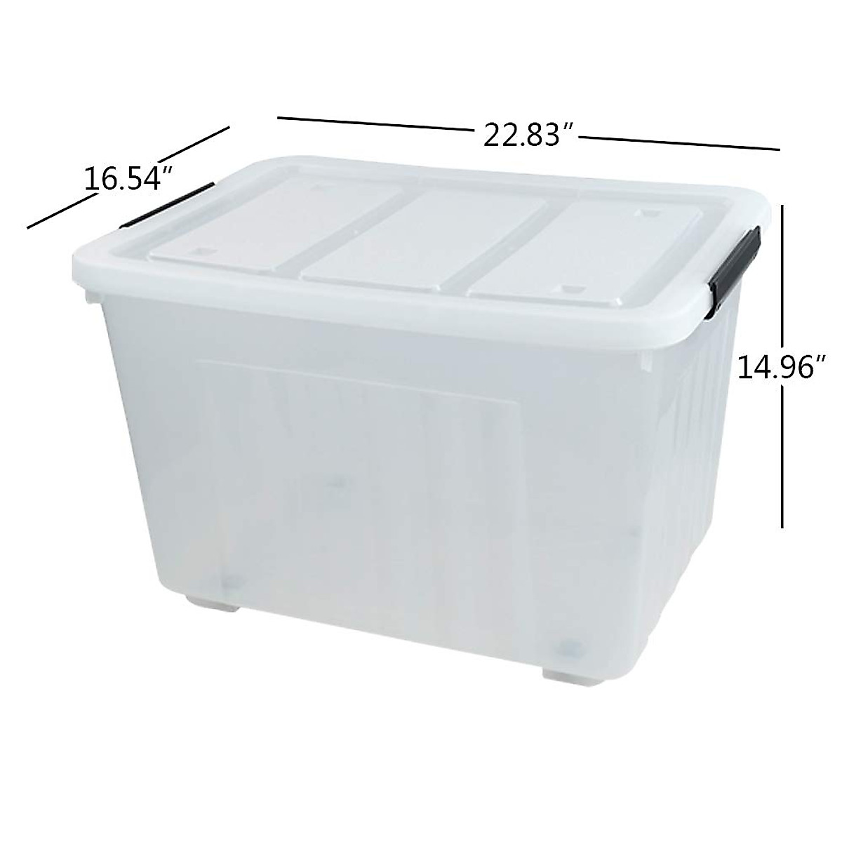 Farmoon 70 Quart Clear Storage Bin with Wheels, Large Plastic Stackable Cotainer Box with Lid, 4 Packs