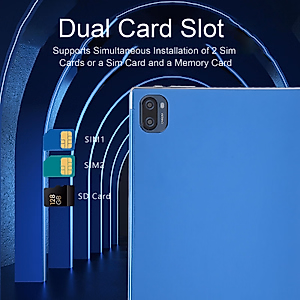 Acogedor Tablet 10.1 Inch, Tablet for Android 12.0, 5 Point Touch 1960x1080 FHD HD Screen 8GB+256GB, Octa Core CPU, BT 5.0, 2.4G/5G Dual Band WiFi, Dual Speakers (US Plug)