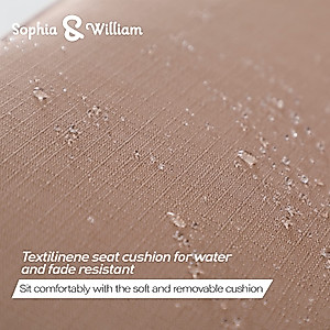 Sophia & William Outdoor 3-Seat Swing Chair with Adjustable Canopy, Patio Swing Glider Lounge Chair with Removable Cushion for Porch, Garden, Backyard Beige