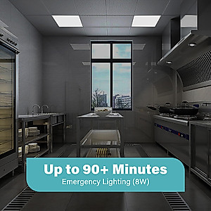 VocgoUU 2 Pack 2x2 LED Flat Panel Light with Emergency Battery Backup, 1.5H Battery Backup Time, 8W Emergency Power, 3000K/4000K/5000K Selectable, 0-10V Dimmable, 20W/30W/40W Seletable, ETL&UL