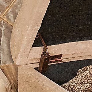 Linon Carmen Shoe Storage Ottoman, 20" x 48" x 20", Beige