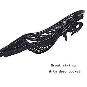 CAKLOR Lacrosse Complete Attack/Midfield Stick with Shaft & Head Mens-1 Stick,Black