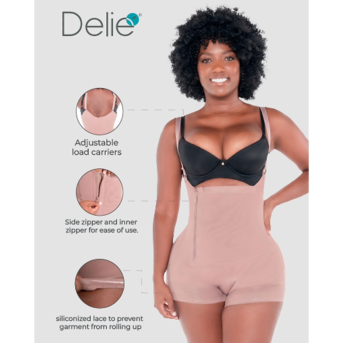 DELIE Fajas Colombianas Moldeadoras 046 Tummy Control Shapewear Strapless Shapewear Butt Lift Shapewear