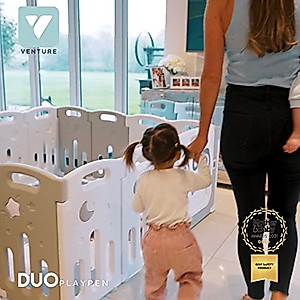 Venture All Stars Duo Lite Baby Playpen with Play Fitted Mats, Multi Award Winner