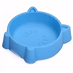 FUUIE Bowls for Food and Water Pet Bowl Plastic Cat Face Anti-Skid Bowl Creative Portable Cat Face Multipurpose Cat Bowl Dog Bowl Pet Household Supplies (Color : Blue)