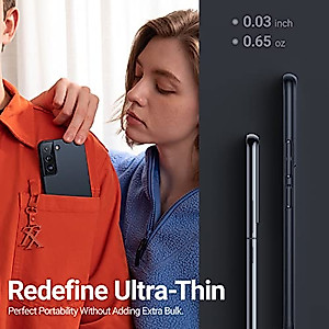 𝑻𝙊𝙍𝙍𝘼𝙎 Slim Fit Samsung Galaxy S22 Case, Incredibly Thin Slim Velvety Touch Secure Grip Hard PC Cover Designed for Samsung S22 Case 5G, Space Black