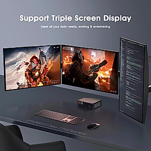 BOSGAME Mini PC H77, AMD Ryzen 7 7735HS, AMD Radeon 680M Graphics, 32GB DDR5 512GB PCIe 4.0 SSD Mini Computers Windows 11 Pro Mini Gaming PC, USB 4.0/Wi-Fi 6/Bluetooth 5.2/2.5Gbps LAN