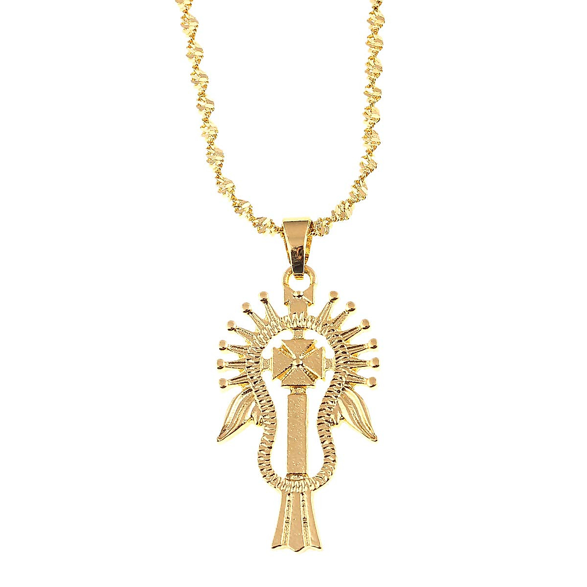 Ethiopian Gold Pendant Necklace for Women Men Judah Jewelry Charms Ethnic African