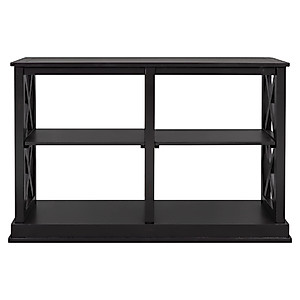 Knocbel 46.5in Entry Console Table with Open Shelves and X-Shaped Frame, Hallway Entryway Sofa Side 3-Tier Table