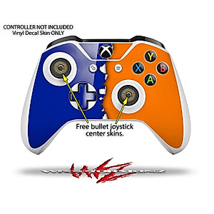 WraptorSkinz Decal Vinyl Skin Wrap Compatible with Xbox One S Console and Controllers - Ripped Colors Blue Orange