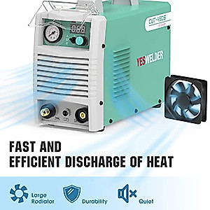 YESWELDER Plasma Cutter Dual Voltage 110/220V,45 Amp Non-Pilot Arc Digital Display IGBT Portable plasma cutter machine with accessories