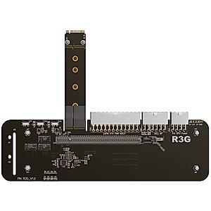 ADT-Link M.2 Key M NVMe External Graphics Card Stand Bracket with PCIe3.0 x4 Riser Cable 25cm 50cm 32Gbs for ITX STX NUC VEGA64 GTX1080ti (50CM,R43SG-TU)