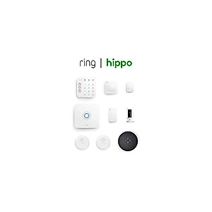 Ring | Hippo Smart Home Security Kit, 9-Piece: Ring Alarm with Indoor Cam, Flood/Freeze sensor, Smoke/CO listener and Echo Dot