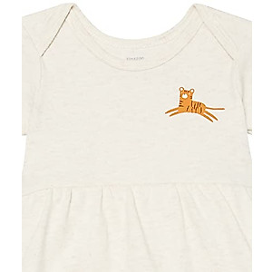 Amazon Essentials Baby Girls' Short-Sleeve Dress, Pack of 3, Lilac Cat, 12 Months