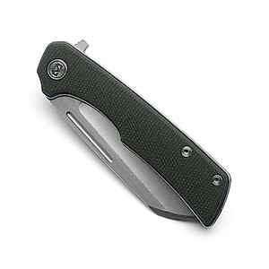 Miguron Knives M Malory Flipper Folding Knife 3.5" Satin 14c28n Blade Green Micarta Handle Outdoor Camping Hiking Pocket Knife MGR-809MGN