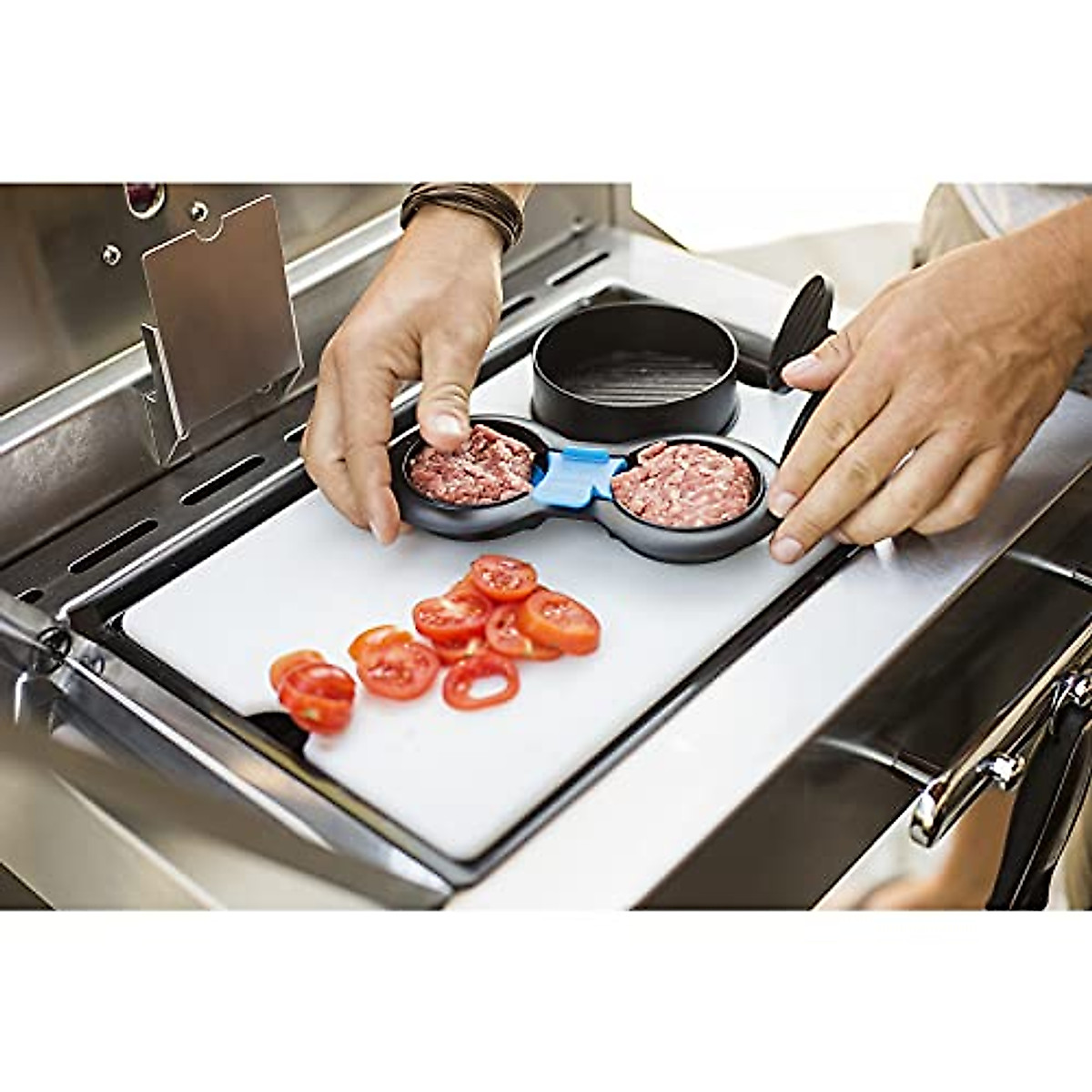 Napoleon Barbecue Grill Accessory 70060 - Gourmet Burger Press Kit - Hamburger Press, Slider Press, Make Homemade Hamburgers and Sliders, Easily Make Stuffed Burgers on BBQ, Dishwasher Safe