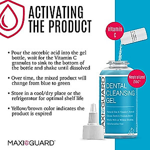 Maxi-Guard Dental Cleaning Gel for Dogs, Cats, Horses, Exotics and Companion Animals (4oz), Light Blue/White