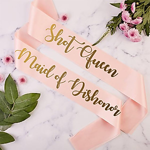 LADY&HOME 12 Pack Bachelorette Party Sashes,Bride Bridesmaid Sashes for Bridal Shower Decorations,Wedding Engagement(Champagne,12pcs)