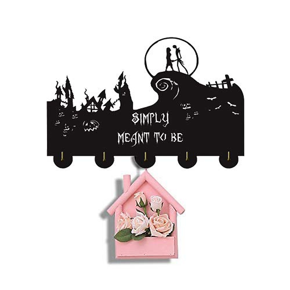 AWEHIRU Key Holder Key Hooks Wall Hanger Wall Holder Wall Décor Clothes Hooks Popular Movie Hooks for Clothing Bag Key Unique Indoor Decoration Wall Art 12inch Black