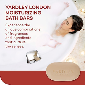 Yardley London Nourishing Bath Soap Bar Cocoa Butter, Helps Soften Dry Skin with Pure Cocoa Butter, Shea Butter & Vitamin E, 4.0 oz Bath Bar, 1 Soap Bar