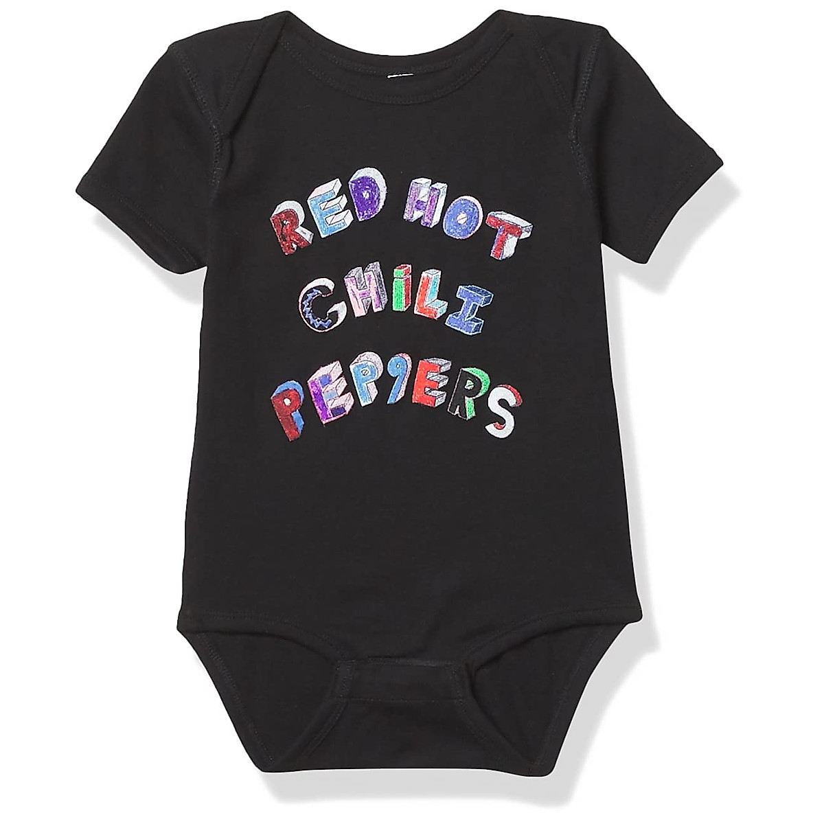 Red Hot Chili Peppers Unisex-Baby Official Cartoon Onesie, Black, 6 Months