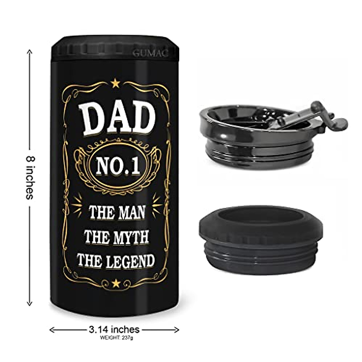 Dad Can Cooler - Can Cooler for Dad, Daddy, Father - Dad Tumbler - Gift for Father from Daughter, Son, Kids on Father's Day, Birthday, Christmas