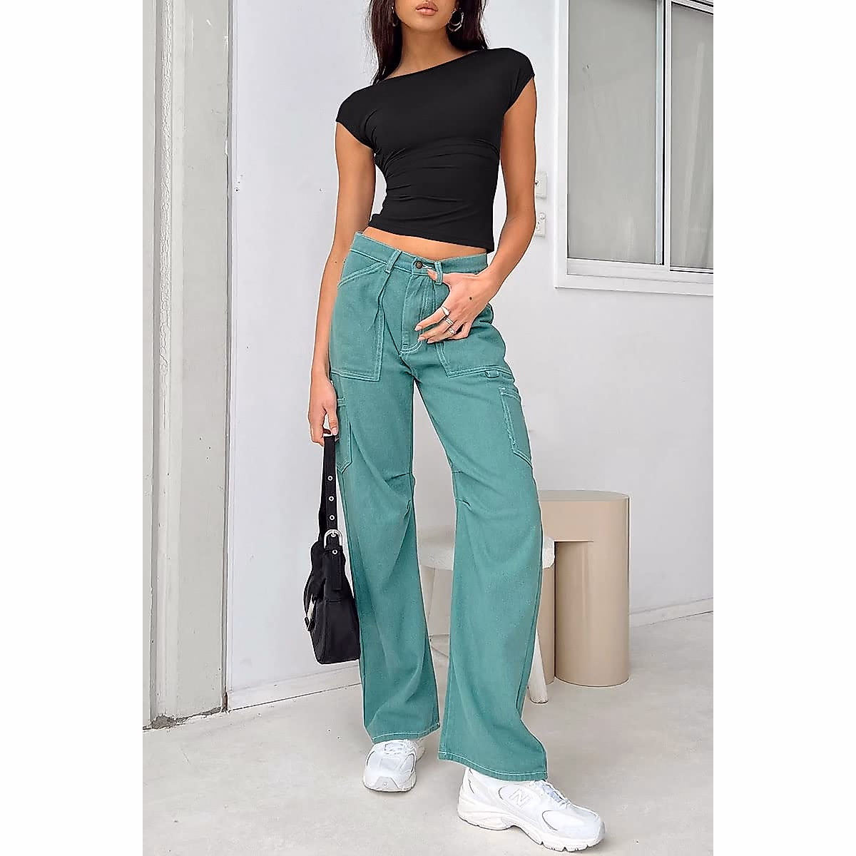 EFAN Women's Backless Tops Seamless Tee Summer 2024 Trendy Going Out Short Sleeve Crop Tops Open Back Y2k Shirts Cute Spring Tops Casual Fashion Clothing Teen Girls Black