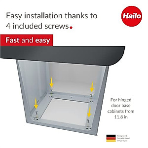 Hailo Ecoline Design L | Built-in Pull-Out Waste Separation System | 2 x 14 L / 2 x 3.7 gal Recycling Trash can (Black) | Removable Bins Made from 100% Recycled Plastic