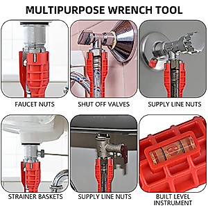 NEWANOVI 14-in-1 Multi-functional Wrench for Toilet, Sink, Bathroom, Kitchen Plumbing Installation and Repairs
