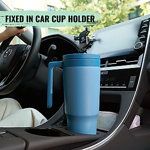 Fijinhom 40 oz Tumbler with Handle and Straw, Triple Layer Insulated Stainless Steel Water Bottle with Infuser, Travel Tumbler Fit Most Cupholder, Gifts for Women & Men, Blue