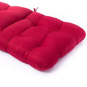 Reyox Water Resistant Tufted Chair Cushion Reversible Chair Pads for Indoor Outdoor Furniture Ivory Set of 2, 19"x19"