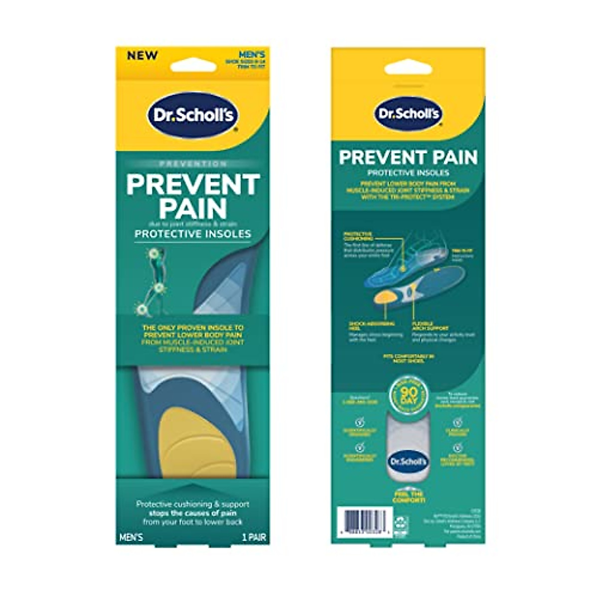 Dr. Scholl's ® Prevent Pain Lower Body Protective Insoles, 1 Pair, Men's 8-14, Protects Against Foot, Knee, Heel, and Lower Back Pain, Trim to Fit Inserts