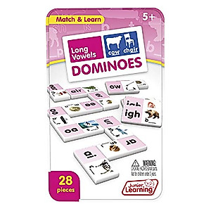 Junior Learning Long Vowel Dominoes Educational Action Games, Multi (JL495)