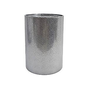 Christopher Knight Home Rache Modern Round Accent Table with Hammered Iron, Silver, 16 in x 16 in x 22.25 in