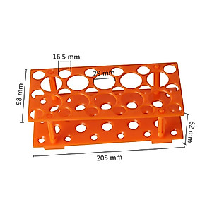 2 Pack 50 Well Centrifuge Tube Rack for 10ml/15ml/50ml Scientific Laboratory Plastic Tube Rack Holder Detachable Lab Test Tube Rack Orange/Blue