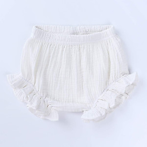 ZFTTZYMX 3-Pack Baby Girls Ruffle Bloomer Shorts Toddler Cute Cotton Linen Panty Diaper Covers 18-24 Months