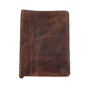Hide & Drink, Rustic Leather Refillable Journal Cover Compatible with Notebook XL (7.5 x 9.75 in) w/Tipico Strap, Office & Work Essentials, Handmade (Bourbon Brown)