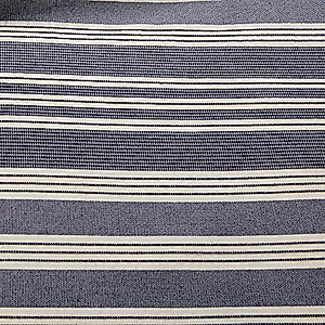 Madison Park Signature Cozy Comforter Set - All Season Bedding Combo Filled Insert and Removable Duvet Cover, Shams, Decorative Pillows, Stripe Blue King (110 in x 96 in) 10 Piece