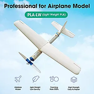 eSUN PLA LW PLA 3D Printer Filament, 1.75mm 1KG Spool Lightweight Strong Paint Adhesion Foaming PLA Filament for 3D Printers 3D Printed Airplane, Natural